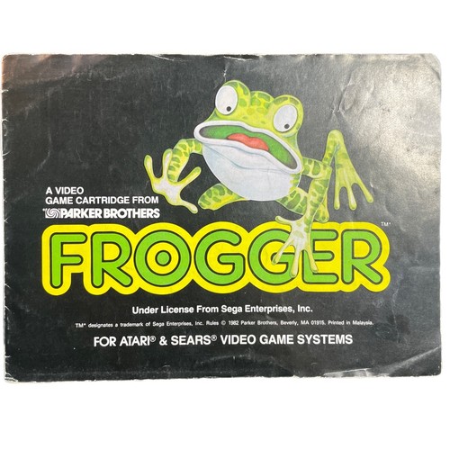 VINTAGE 1982 Original FROGGER Atari 2600 MANUAL ONLY | eBay