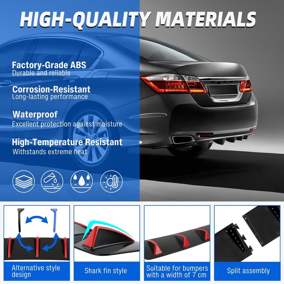 For Chevrolet Camaro ZL1 SS LT Car Rear Bumper Diffuser Spoiler Shark ...