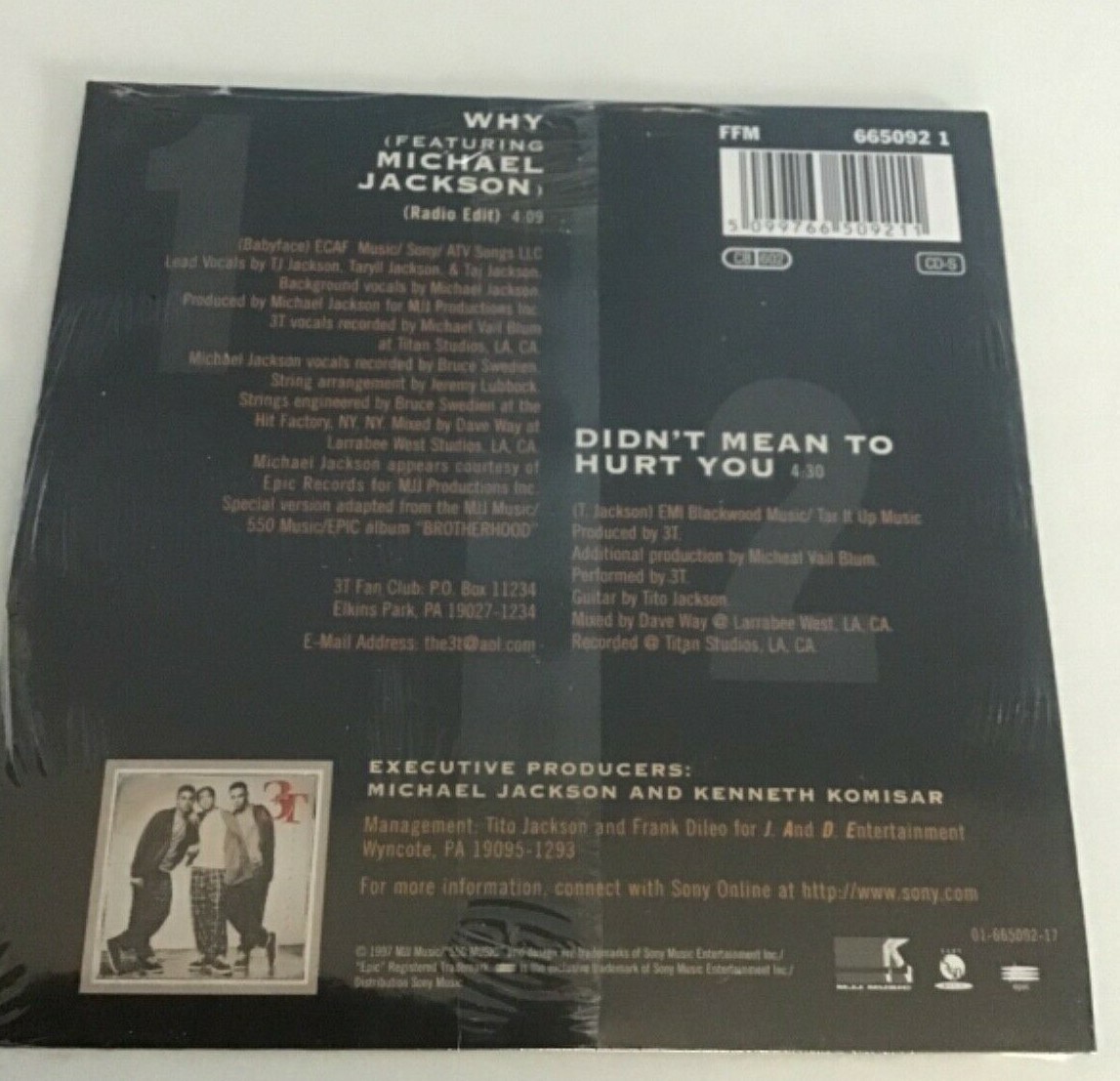 Michael Jackson Original Why 3T Cardboard Paper 2 Track CD Sealed