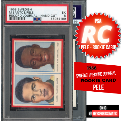 1958 Pele ROOKIE CARD Swedish Soccer Rekord Journal PSA 5 - LOW POP ...