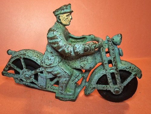 1930s HUBLEY CAST IRON PATROL POLICE MOTORCYCLE ORIGINAL ARCADE OLD | eBay