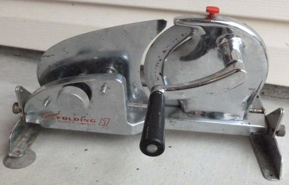 Vintage Stainless Steel General Folding Meat Slicer 157 Machine Hand ...