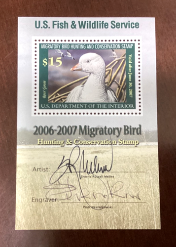 US Federal Duck $15 Stamp RW73B Ross' Goose 2006 Signatures w ...