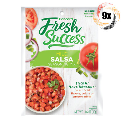 9x Packs Concord Fresh Success Mild Flavor Salsa Seasoning Mix | 1.06oz ...
