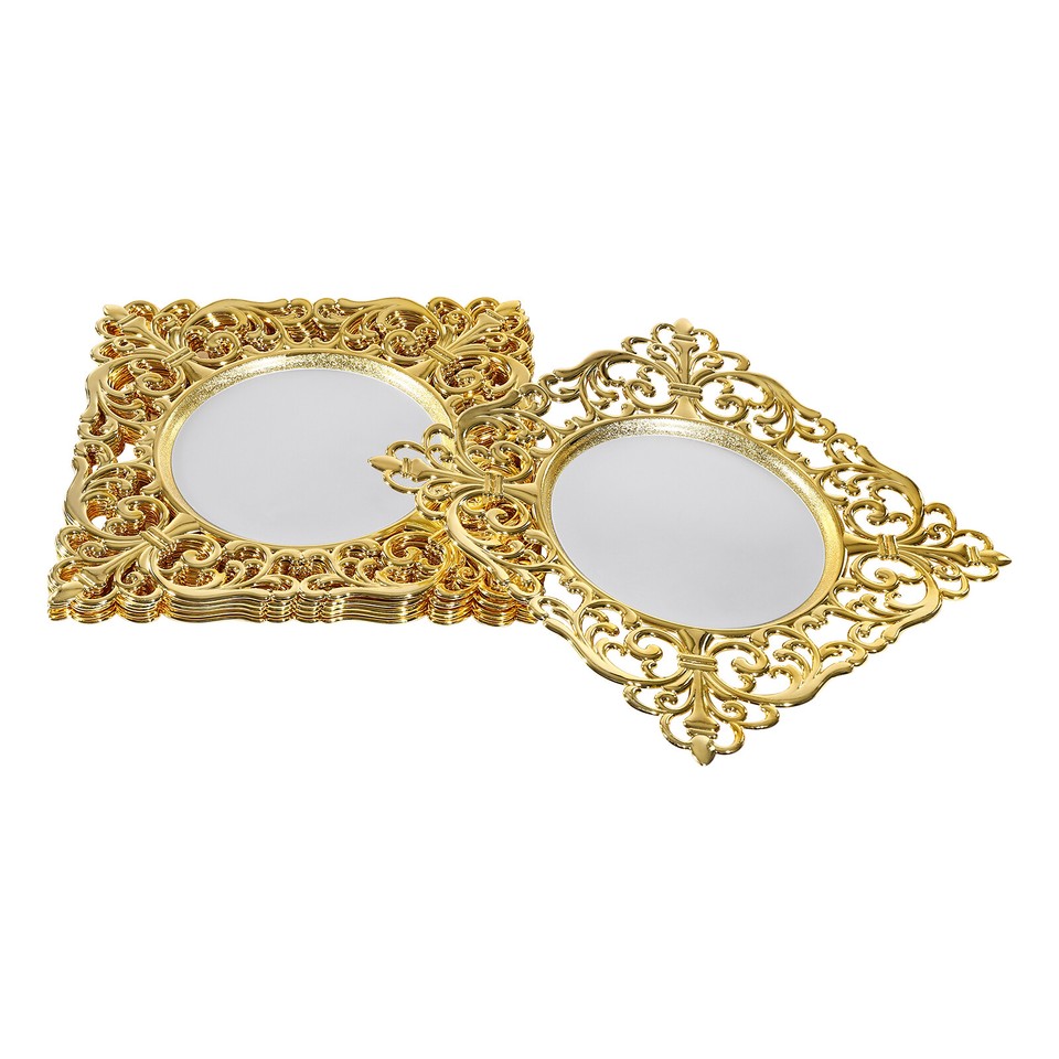 6*Charger Plates, Mirror Chargers for Dinner Plates, Square Chargers ...