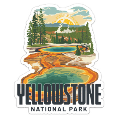 Retro Yellowstone National Park Vinyl Decal Car Bumper Sticker | eBay
