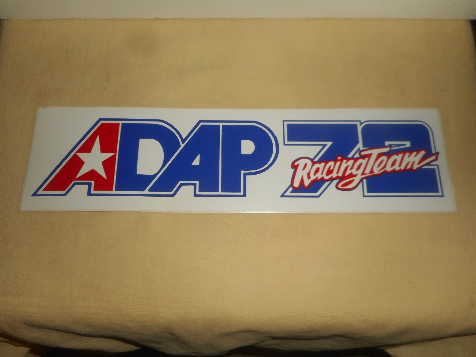 Vintage NASCAR BUMPER STICKER ADAP RACING TEAM 72 Car Truck Decal 11 1/ ...