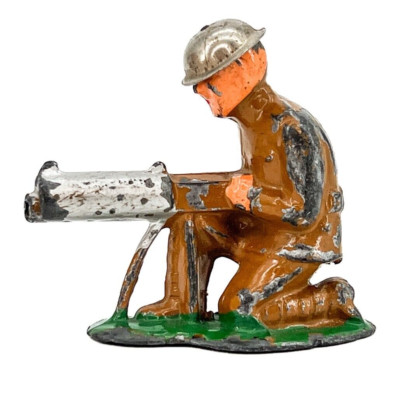 Vtg Barclay / Manoil Soldier Machine Gun Tin Helmet Iron Dime Store ...