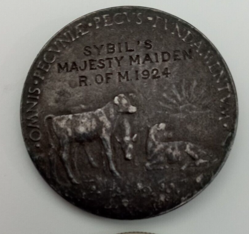 AMERICAN JERSEY CATTLE CLUB RARE 1924 SILVER MEDAL COW DAIRY MILK ...