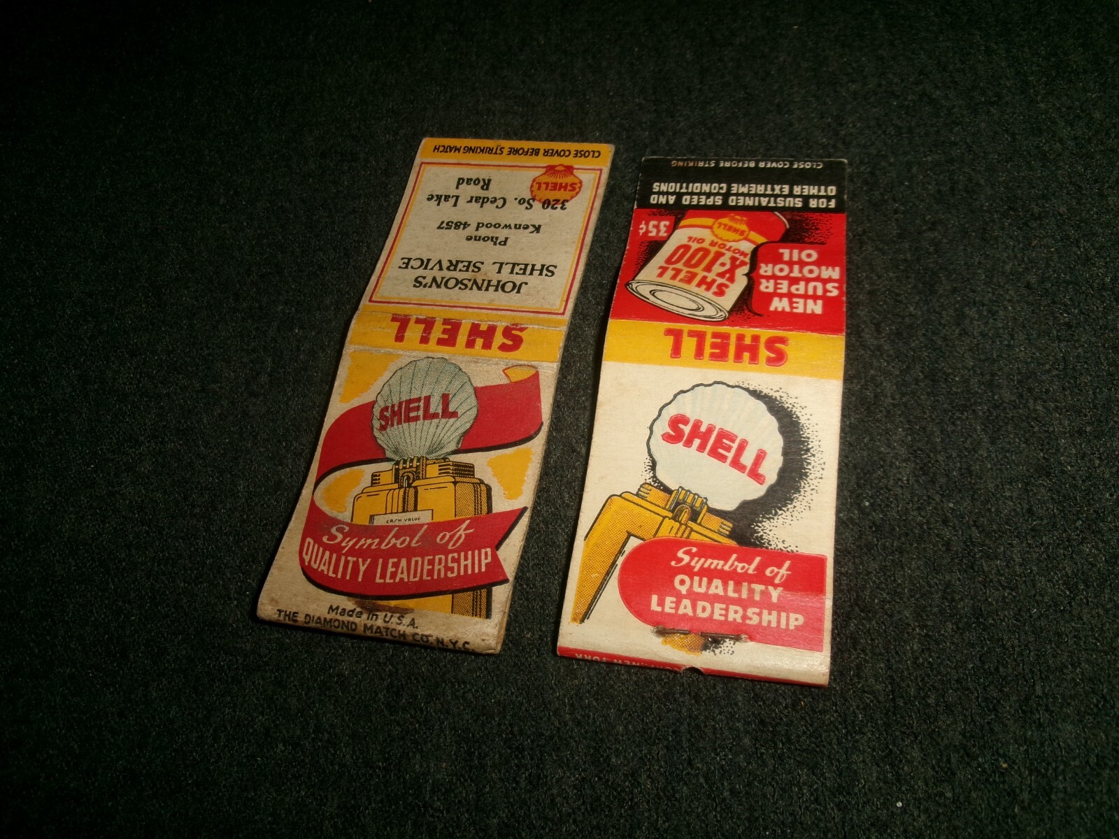 Two Shell Oil Company, Gas Station & Oil Vintage Matchbooks | eBay
