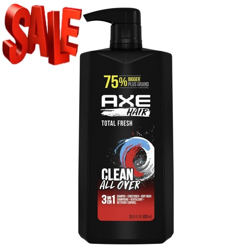 Axe Total Fresh 3-in-1 Shampoo Conditioner and Body Wash, 28 fl oz | eBay