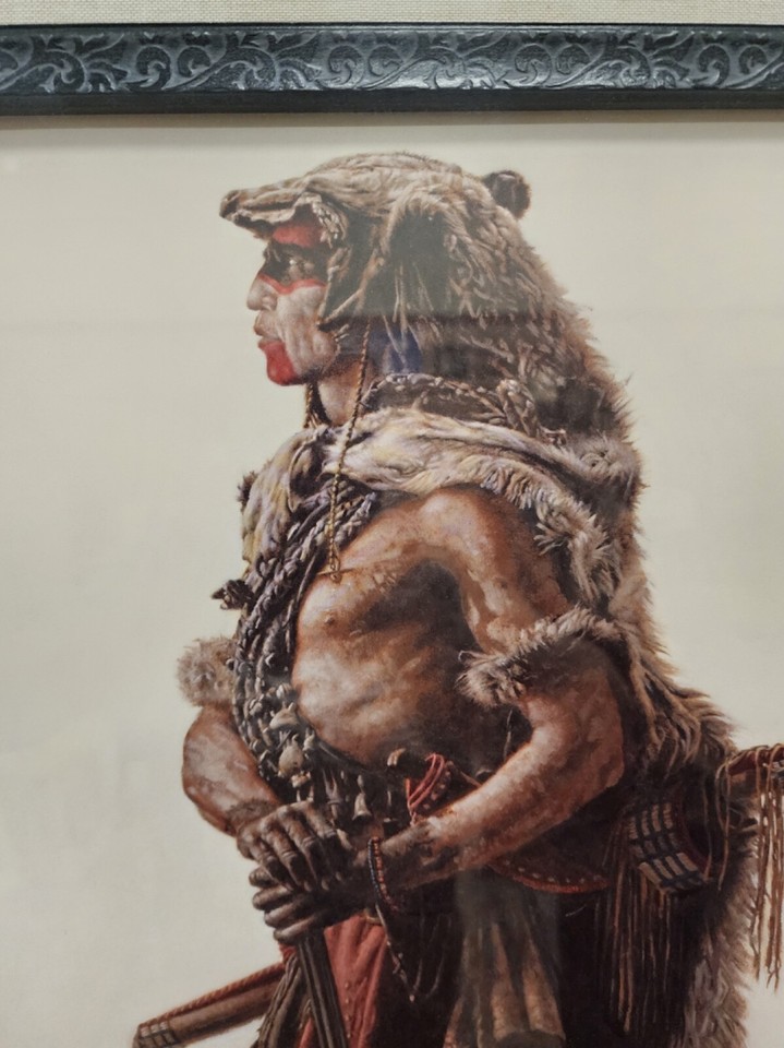 Bama "Northern Cheyenne Wolf Scout" Framed Print - #442 - For Charity ...