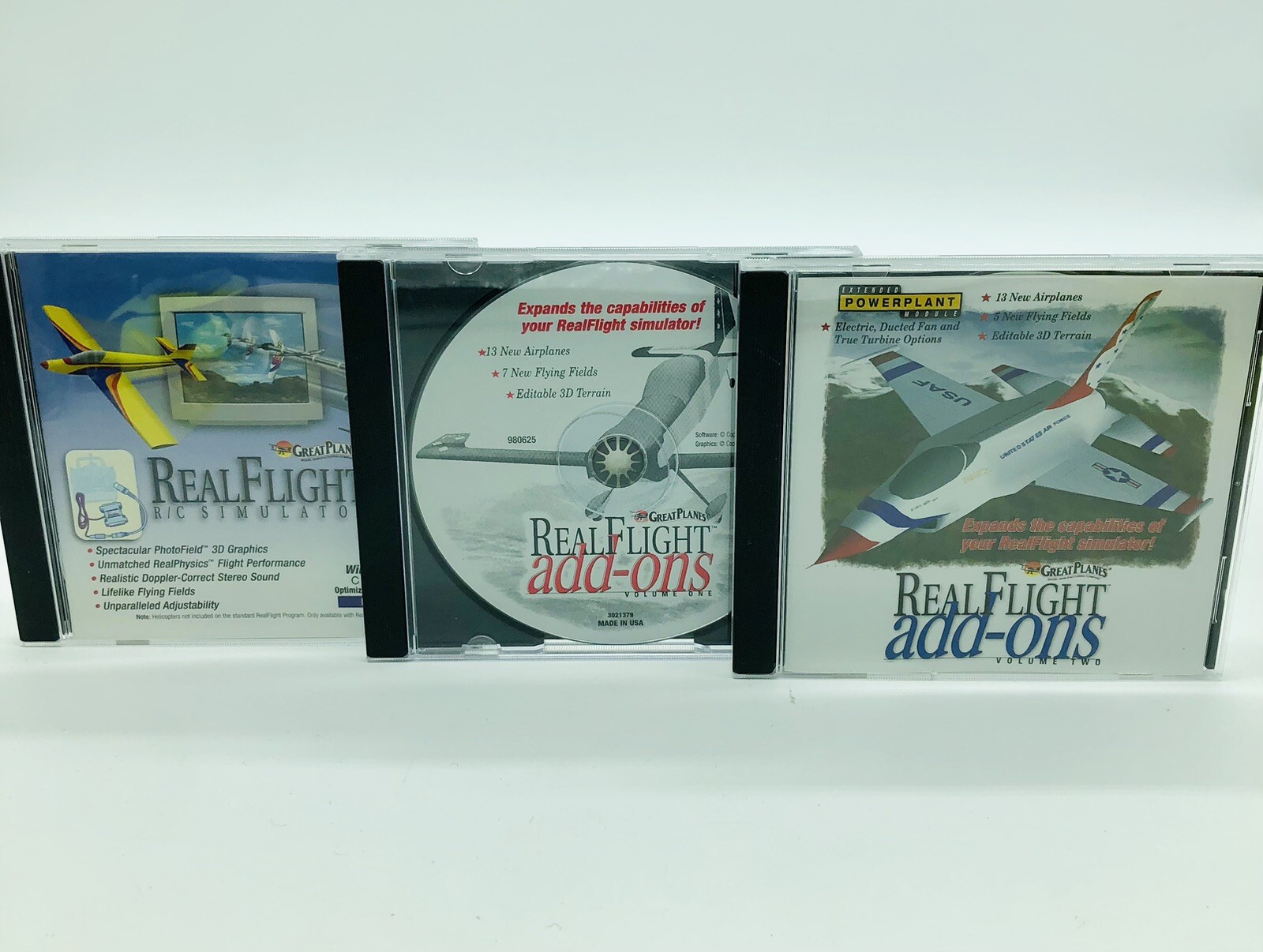 Real Flight R/C Flight Simulator 1999 Cd-ROM and Add-Ons Volumes 1 & 2 ...
