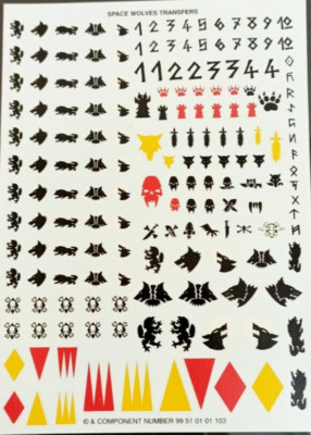 Warhammer 40k Space Wolves transfer sheet - New | eBay