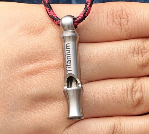 Small Pure Titanium Whistle Portable EDC Outdoor Training Whistle 50mm ...