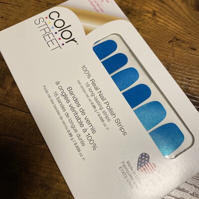 Color Street BLUE ME AWAY Nail Polish Strips Blue Glimmer Hostess Gift ...