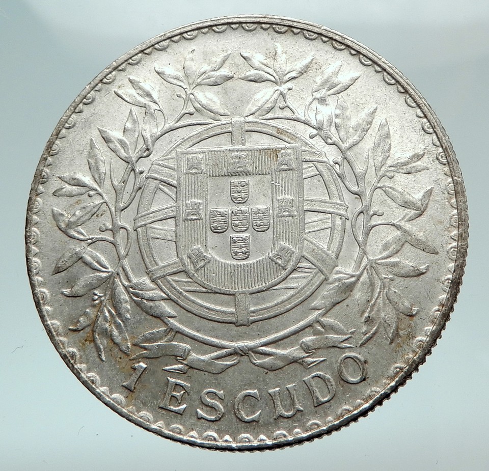 1915 PORTUGAL with Liberty Antique BIG Genuine Silver PORTUGUESE Coin ...