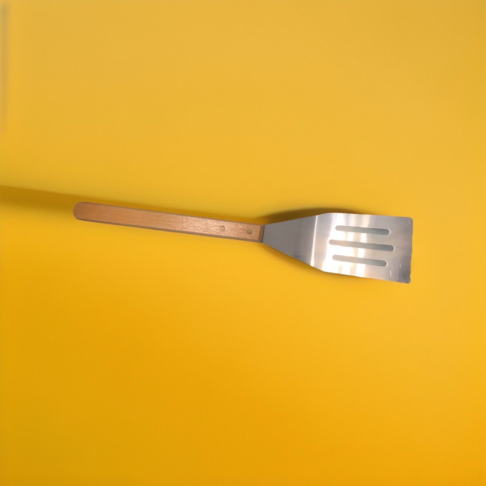 GRILL SPATULA BBQ WOOD HANDLE HAMBURGER SPATULA SSTEEL 19” {LOT OF 4 ...