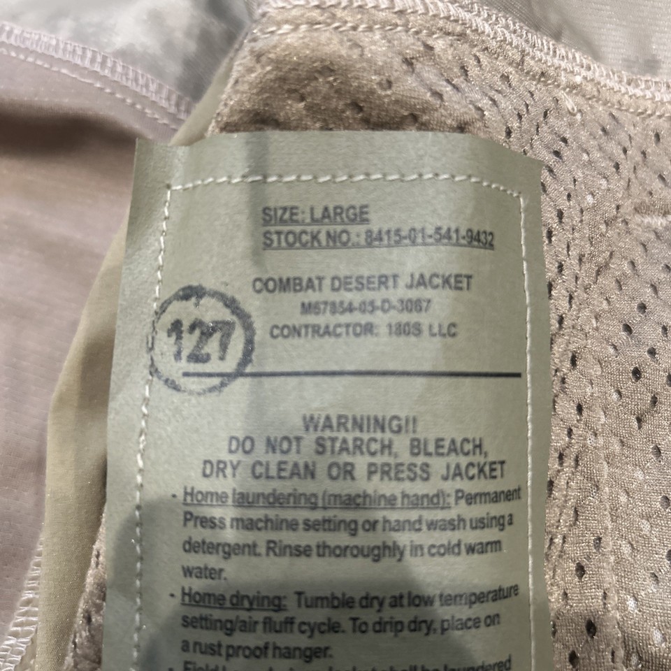 USMC Apecs Cdj 180s Cold Weather Desert MARPAT Combat Jacket Seal Size ...