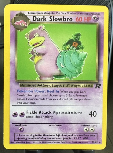 Dark Slowbro 29/82 LP-NM Non Holo Rare Team Rocket 1999 WoTC Pokémon ...