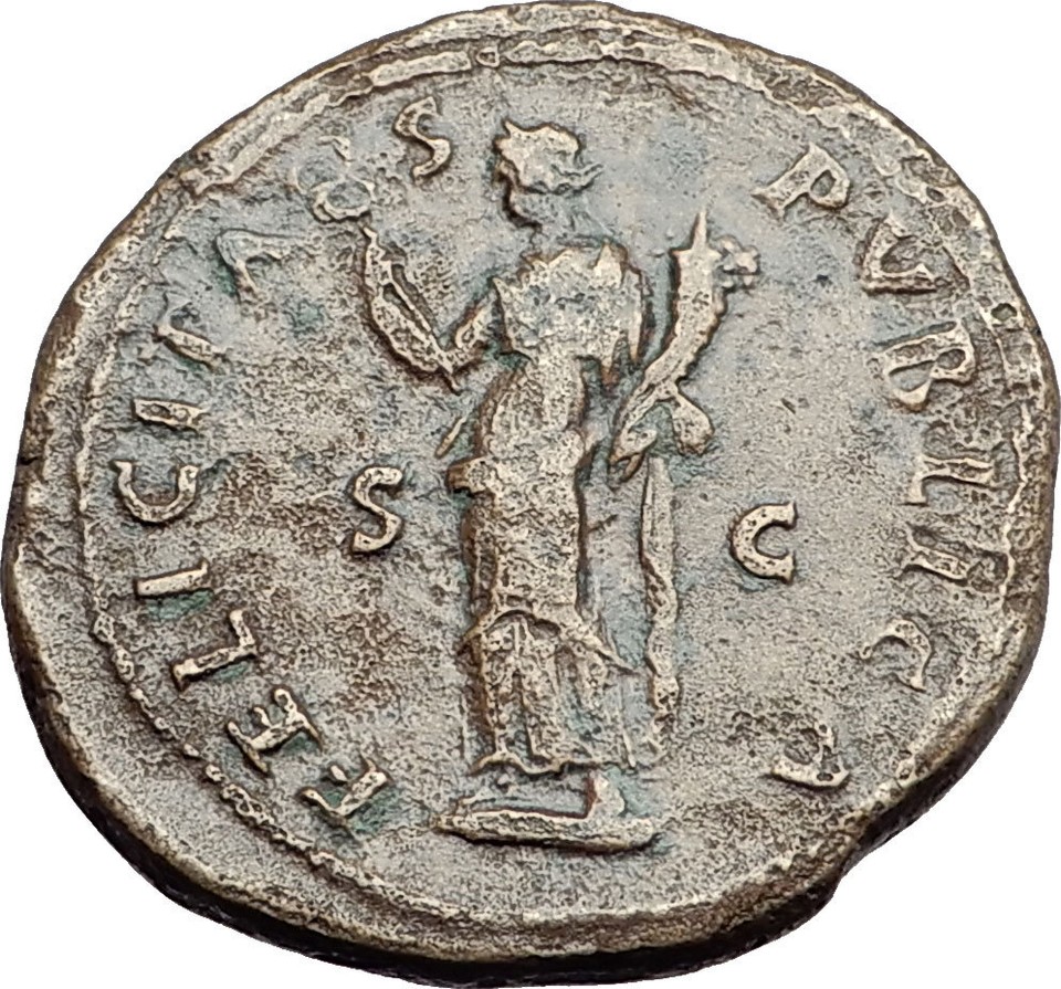 VESPASIAN 76AD Rome FELICITAS Luck Goddess Authentic Ancient Roman Coin ...