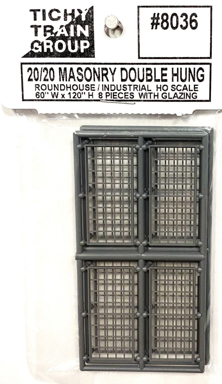 HO Scale Tichy Train Group 8036 20/20 Double-Hung Masonry Windows pkg ...