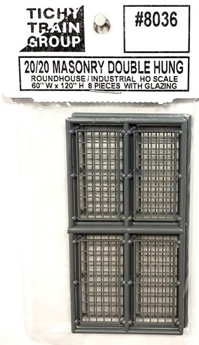 HO Scale Tichy Train Group 8036 20/20 Double-Hung Masonry Windows pkg ...