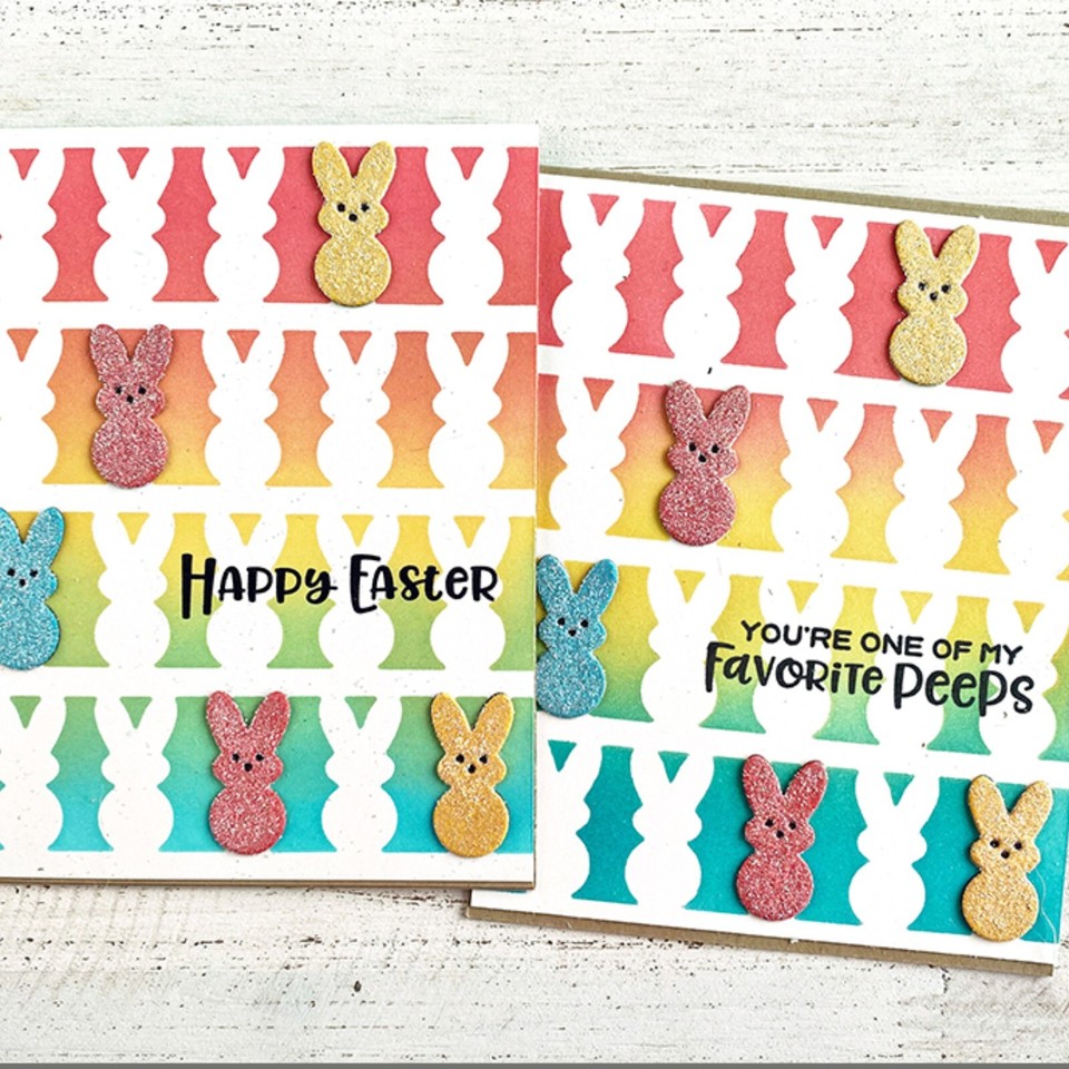 Mini Peeps Border w Layering Bunnies Cutting Dies – Easter Spring Bow ...