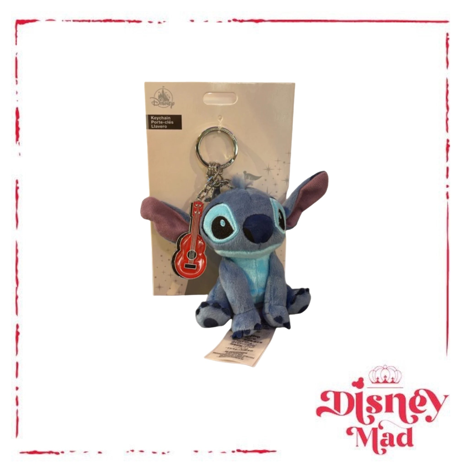 Disney Parks Stitch Plush Keychain With Ukulele Charm | eBay UK