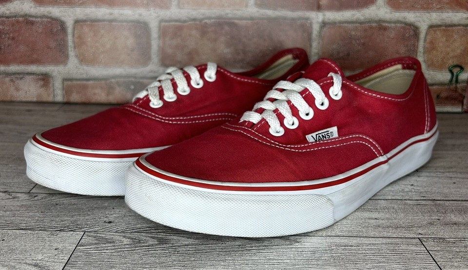 Vintage Vans Authentic Canvas Sneakers Red MSz 9.5 W Sz 11 | eBay