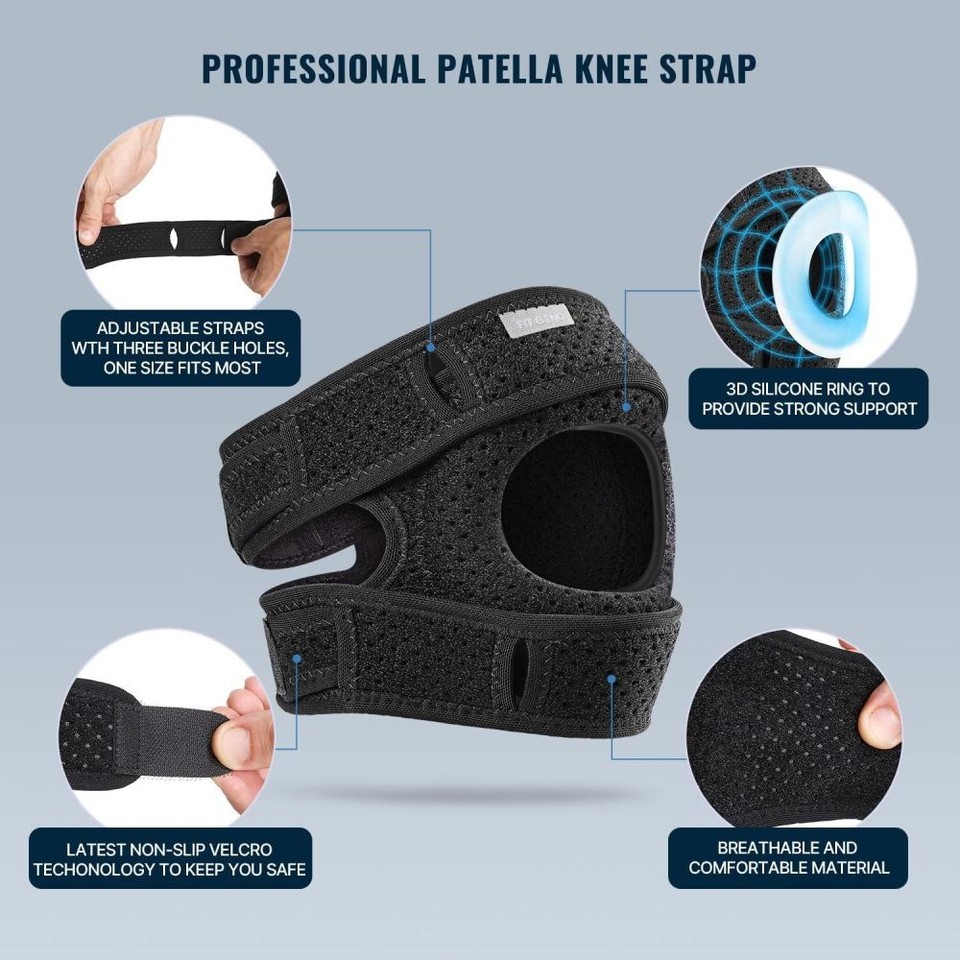 Knee Brace Support Adjustable Neoprene Patella Stabilizing Compression ...