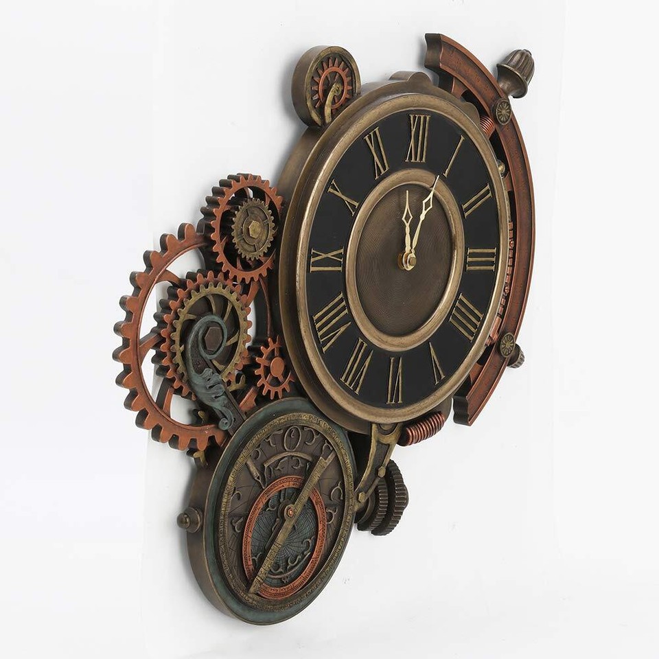 Mechanical Steampunk Astrolabe Star Tracker Wall Clock 17 Inch Open Box ...
