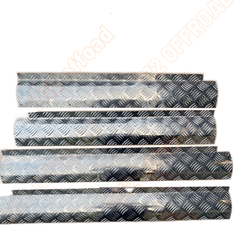 Land Rover Defender 110 Natural door protectors in 2mm chequer plate 4 ...