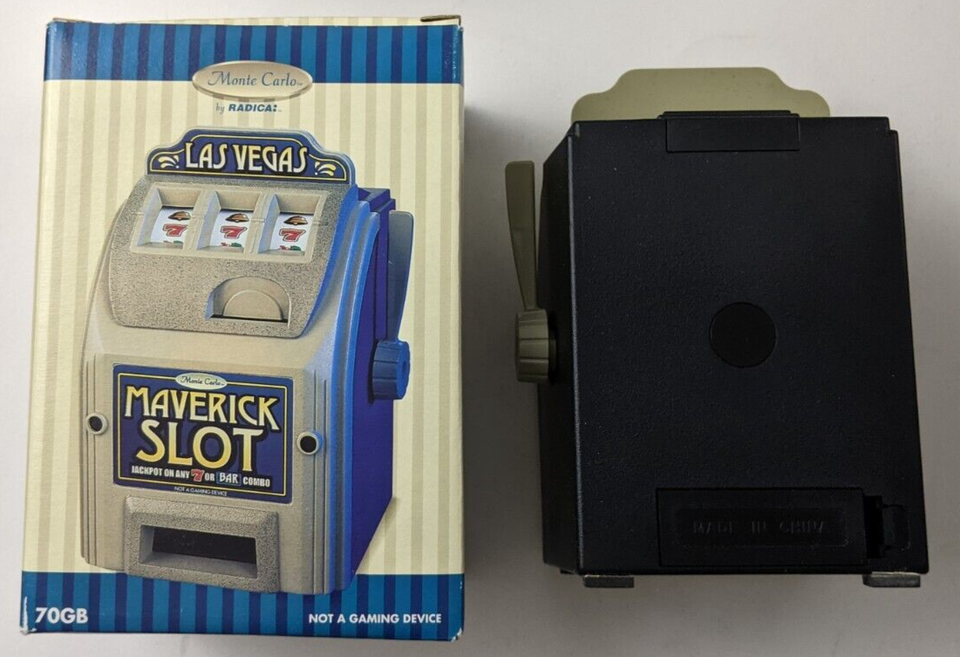 Monte Carlo Maverick Slot Toy Coin Savings Bank Radica Boxed Jackpot ...