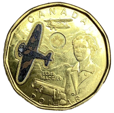 2023 CANADA 1 ONE DOLLAR ELSIE MACGILL COLOUR LOONIE COIN | eBay