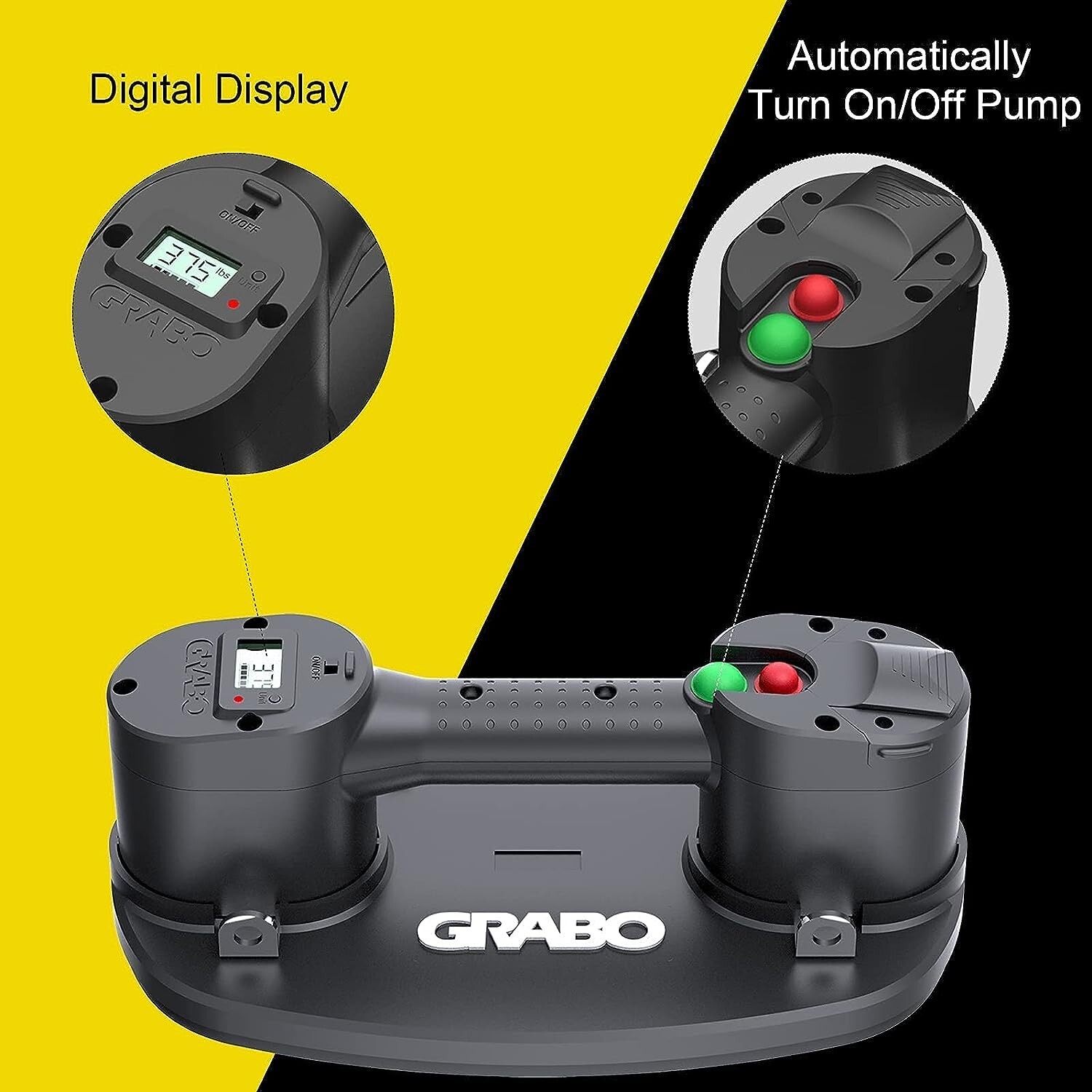 Grabo Pro Lifter 20 Electric Vacuum Suction Cup Lifter W/ Digital ...