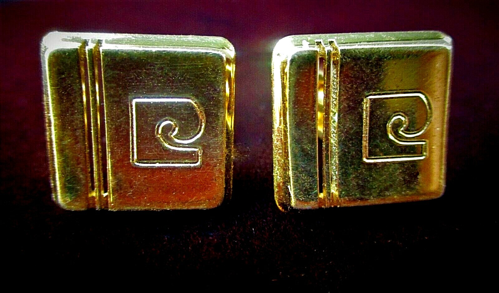 PAIR OF VINTAGE 1970'S GOLD SIGNATURE PIERRE CARDIN C… - Gem