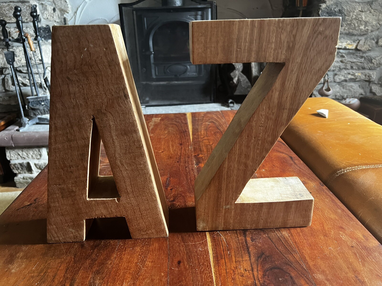 Hand made Wood A Z Large Bookends / General Alphabet Ornaments | eBay