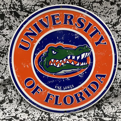 12” UNIVERSITY OF FLORIDA EMBOSSED METAL SIGN / COLLEGE SIGNS FLORIDA ...