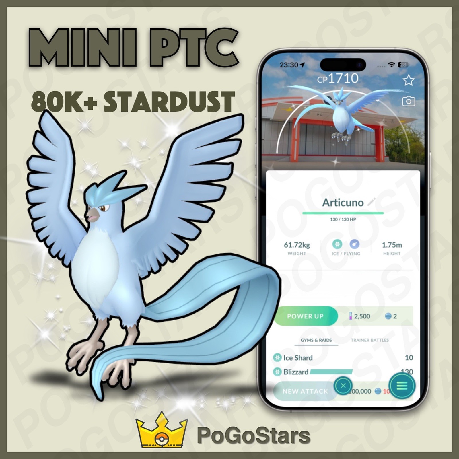 Pokémon PTC Go - Shiny Articuno - PokePark Kanto Special Background | eBay