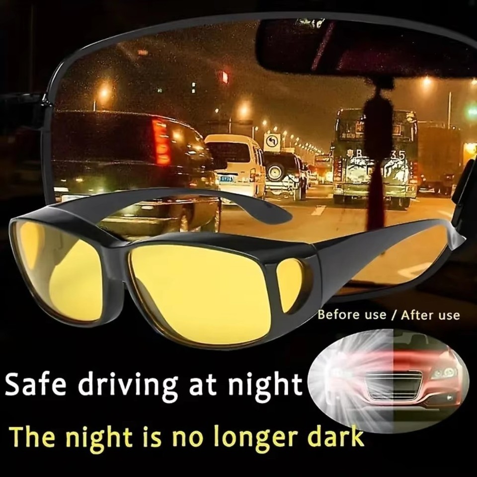 NEW Wrap Arounds Fit Over Night Vision Driving Anti Glare HD Glasses ...