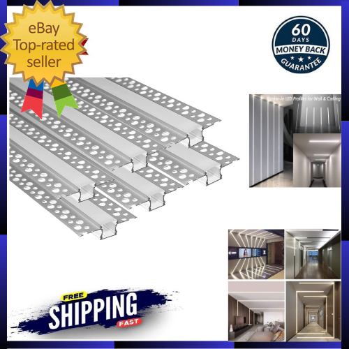 Plaster-In LED Aluminum Channel 6 Pack 6.6FT/2 Meter LED Light Strip ...