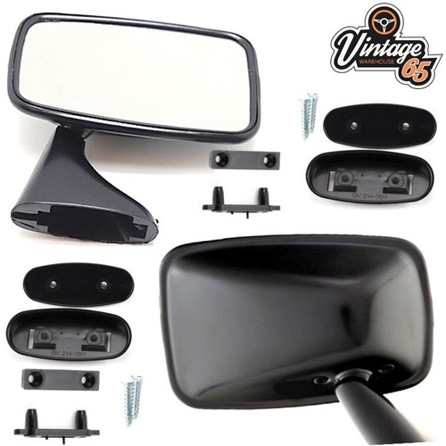 Classic Car Door Mirrors LH RH S/Black Tex Style For MG MGB Triumph ...