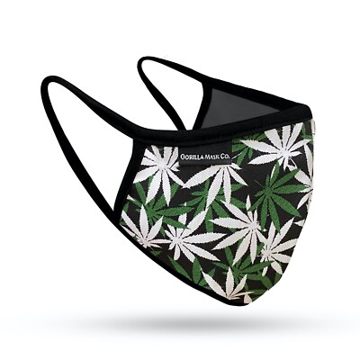 2 PACK Gorilla Mask Co. Weed Print 420 Face Mask 100% Cotton | eBay