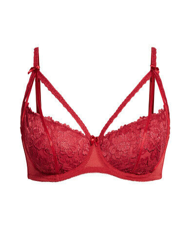 CITY CHIC 14F-G /36F-G Olivia Shiraz Red Bra Lingerie Strappy Sexy Lace ...