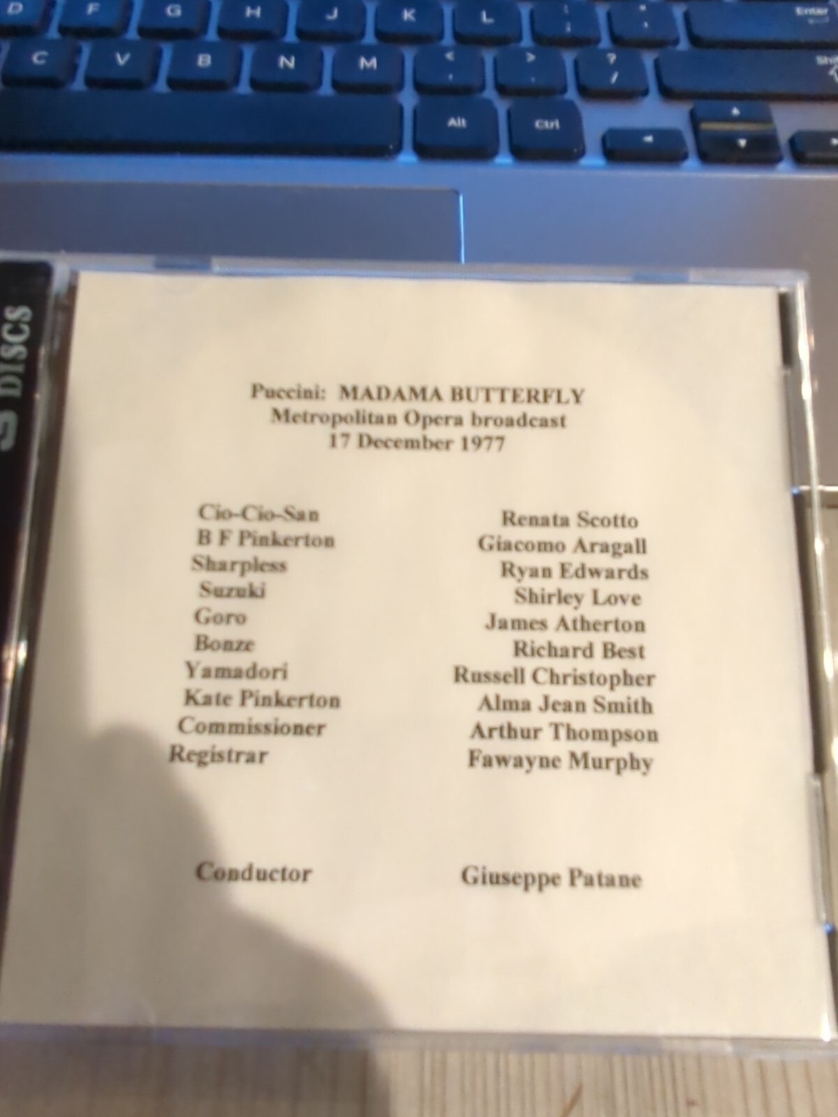 Live Opera Recording CD -1413 Butterfly 1977 Scotto Aragall Edwards ...