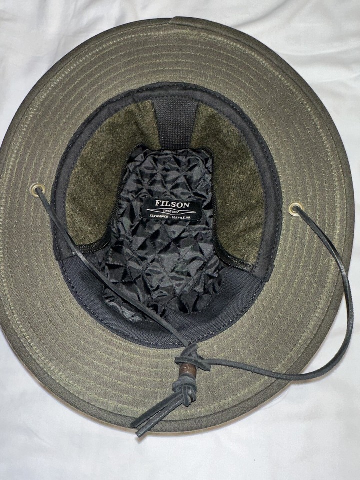 Filson Tin Cloth Packer Insulated Hat Waxed Green Cotton. Size M. NWOT ...