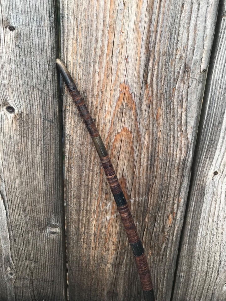 Antique WWI Hand Woven Riding Crop Horse Whip Handle Leather Horn/Bone ...