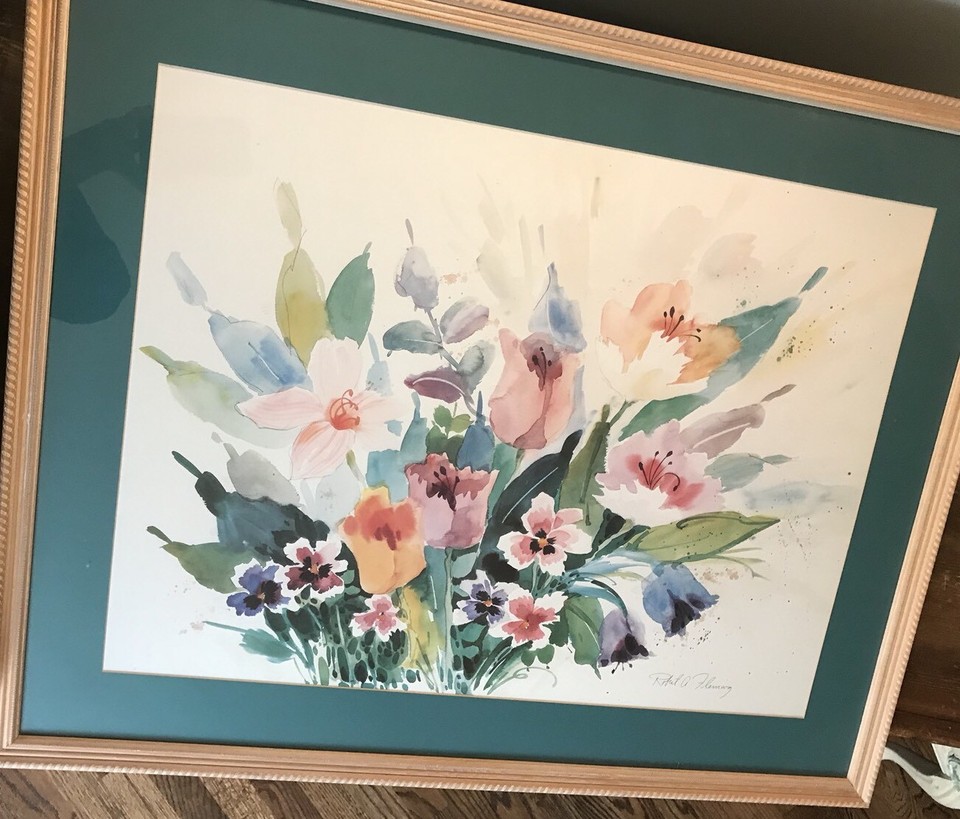 Framed Signed, Robert A. Fleming, Flower Watercolor Print | eBay