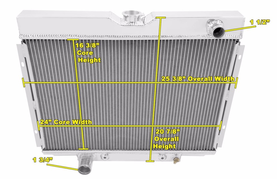 1967 1968 1969 Ford Ranchero 3 Row Aluminum Champion DR Radiator (Big ...